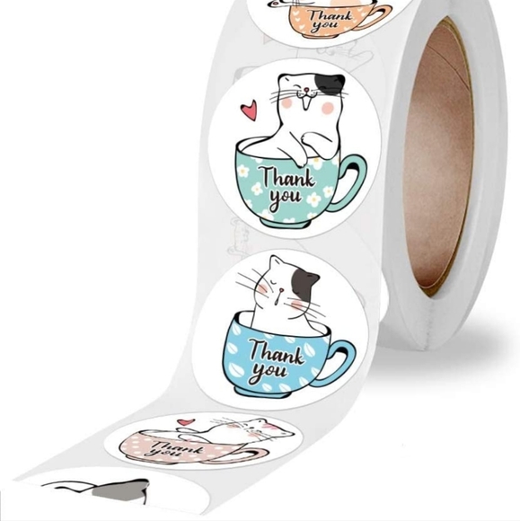 Office | 10 Count Kawaii Cat Thank You Stickers | Poshmark